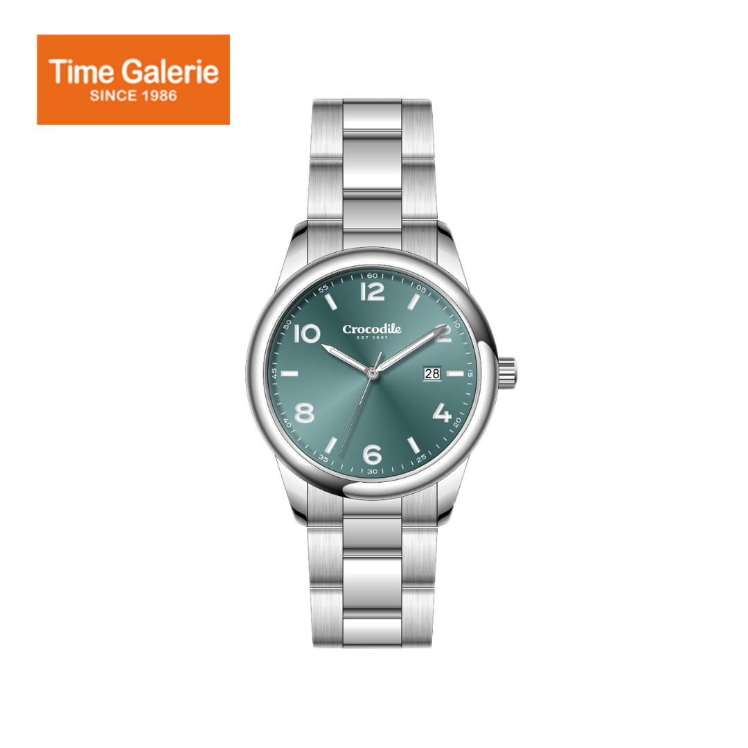 Crocodile CRDW6932.368 Silver Stainless Steel Strap Green Dial Women Watch