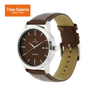 Titan Neo 1584SL04 Brown Leather Strap Quartz Men's Watch