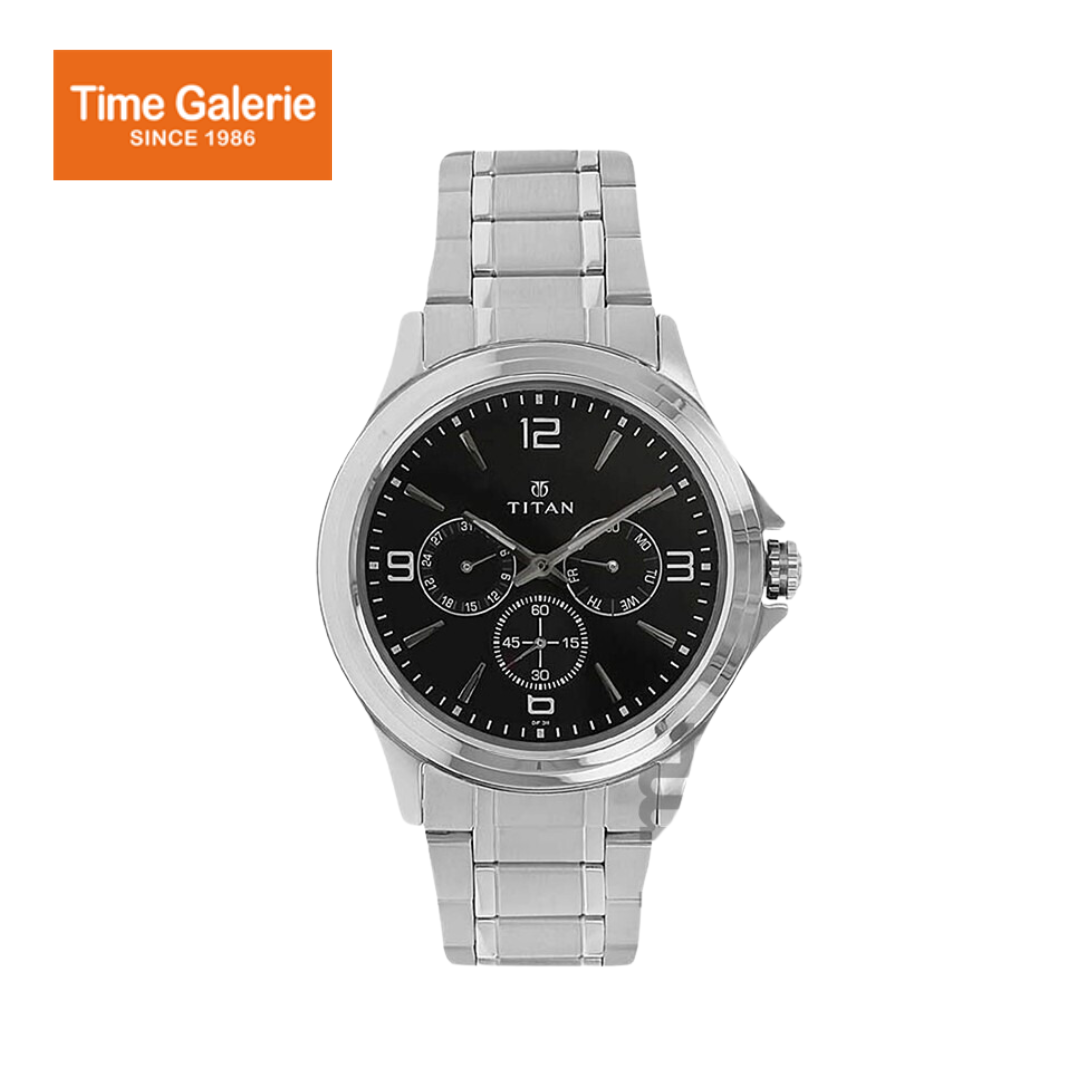 Titan Classique 1698SM01 Black Dial Stainless Steel Quartz Men's Watch