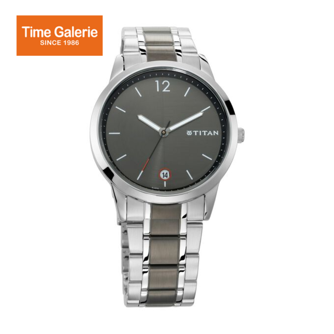 Titan 1806KM01 Workwear Anthracite Dial Analog with Date Stainless ...