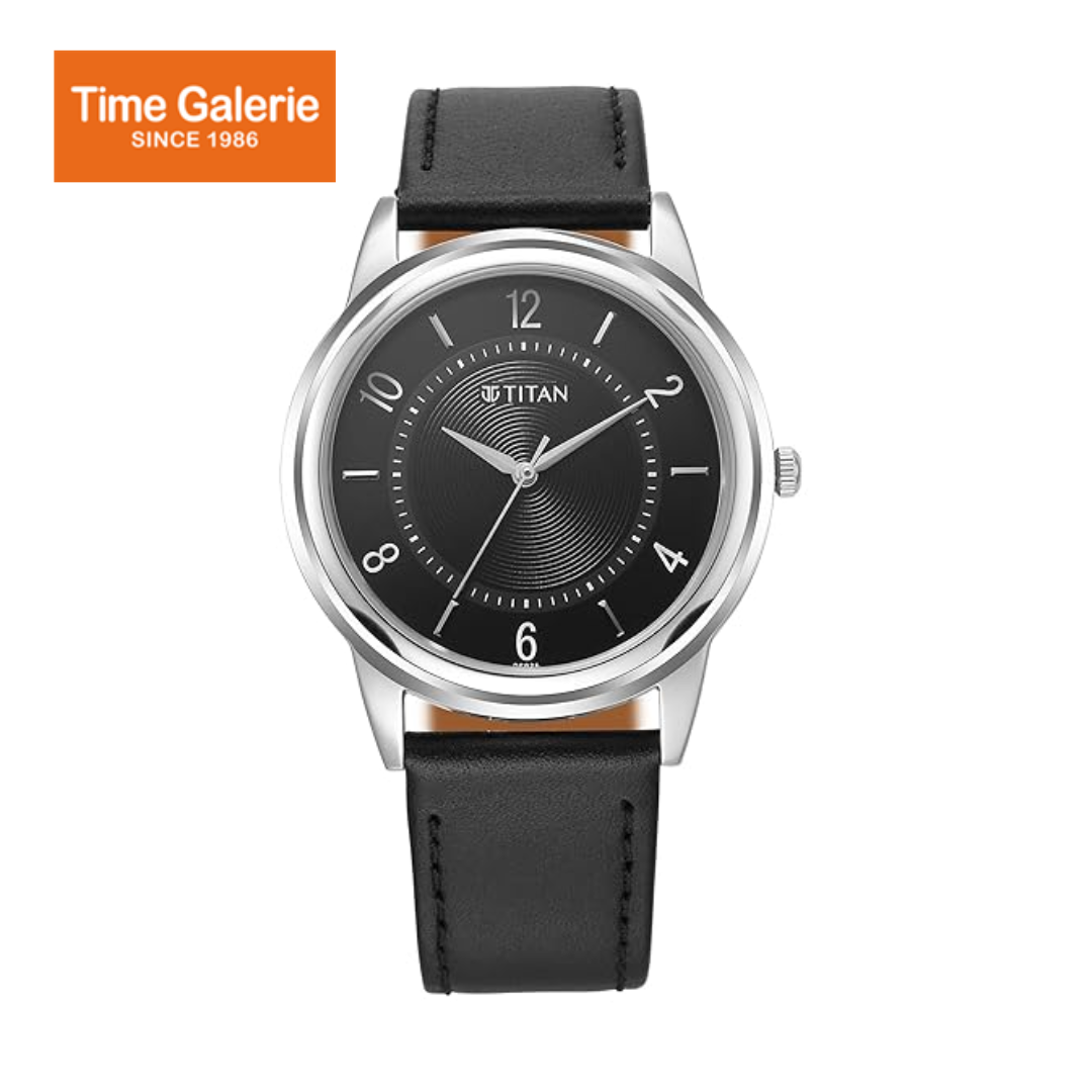 Titan Karishma 1638SL02 Zing Quartz Analog Black Dial Leather Strap ...