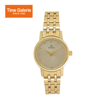Titan Karishma 2593YM01 Revive Champagne Dial Analog Watch for Women
