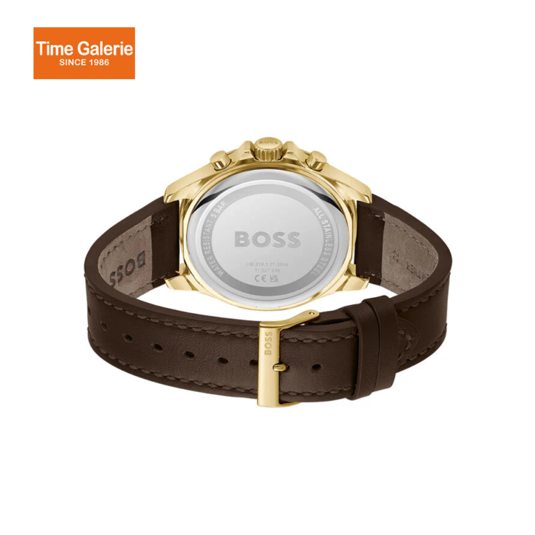 BOSS 1514100 Brown Leather Stainless Steel Troper Chronograph Men Watch
