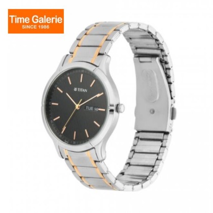 Titan Lagan 1775KM01 Black Dial Stainless Steel Strap Quartz Men Watch