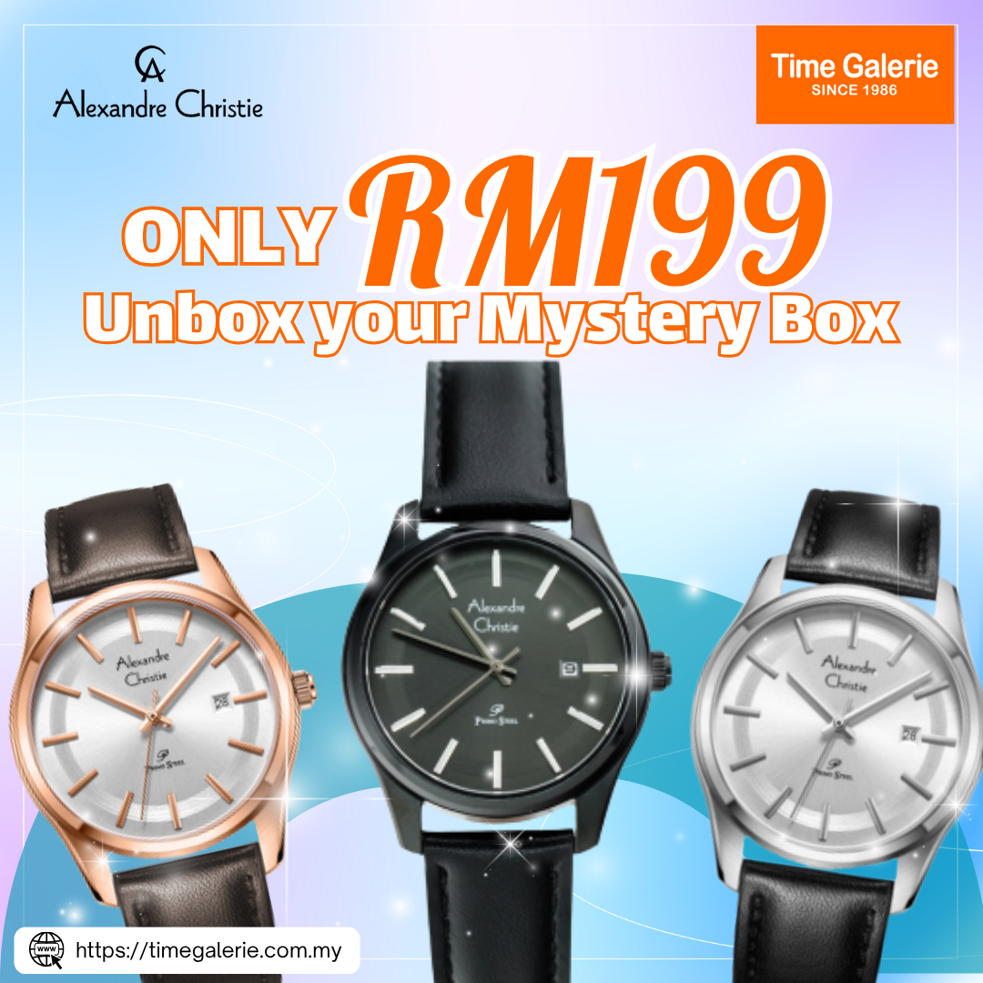 Blind Box Alexandre Christie Stainless Steel Case Genuine Leather Strap
