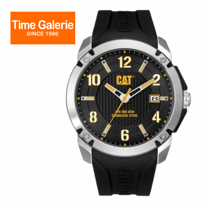 CAT ELITE AX-141-21-132 Black Dial Black Silicone Band 10 ATM 46MM ...