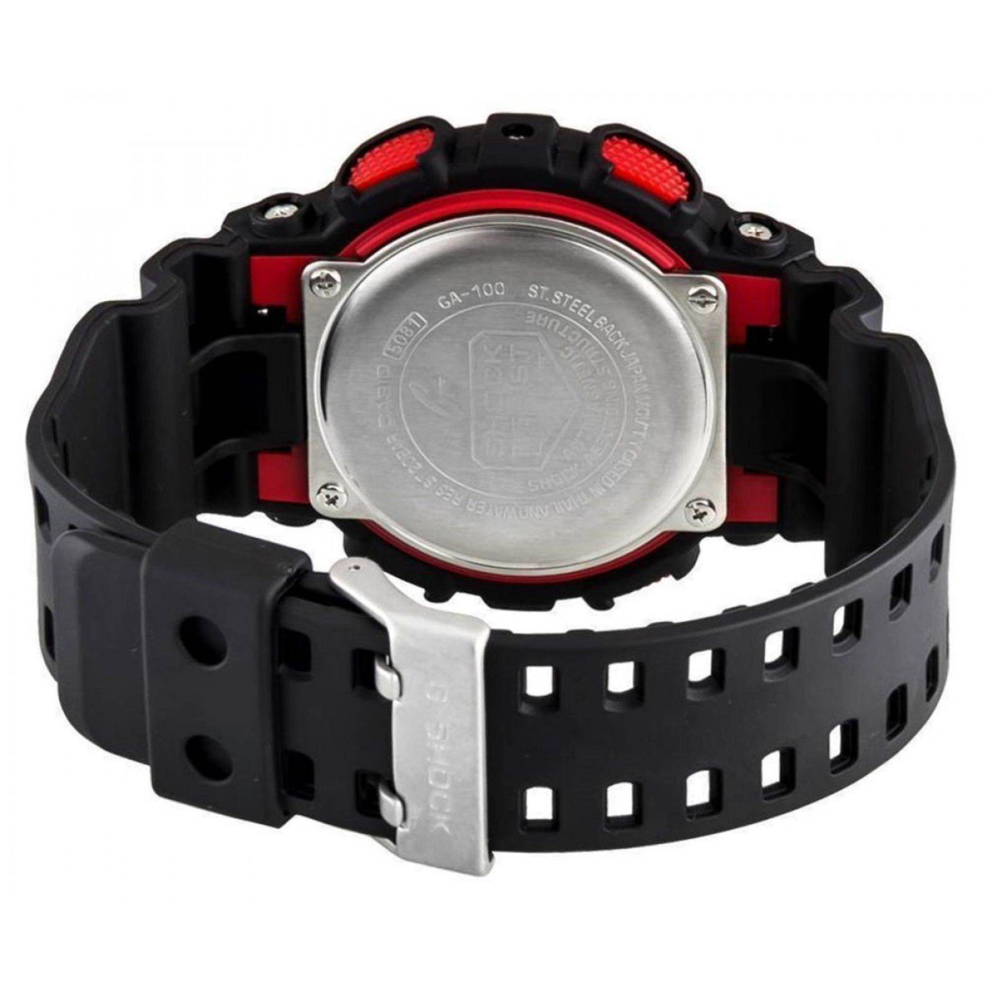 CASIO G-SHOCK GA-100-1A4DR | JAM TANGAN GETAH | RESIN STRAP | DIGITAL WATCH