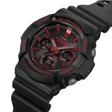 Casio G-Shock Ignite Red Series GAS-100BNR-1A Black Resin Band Men ...