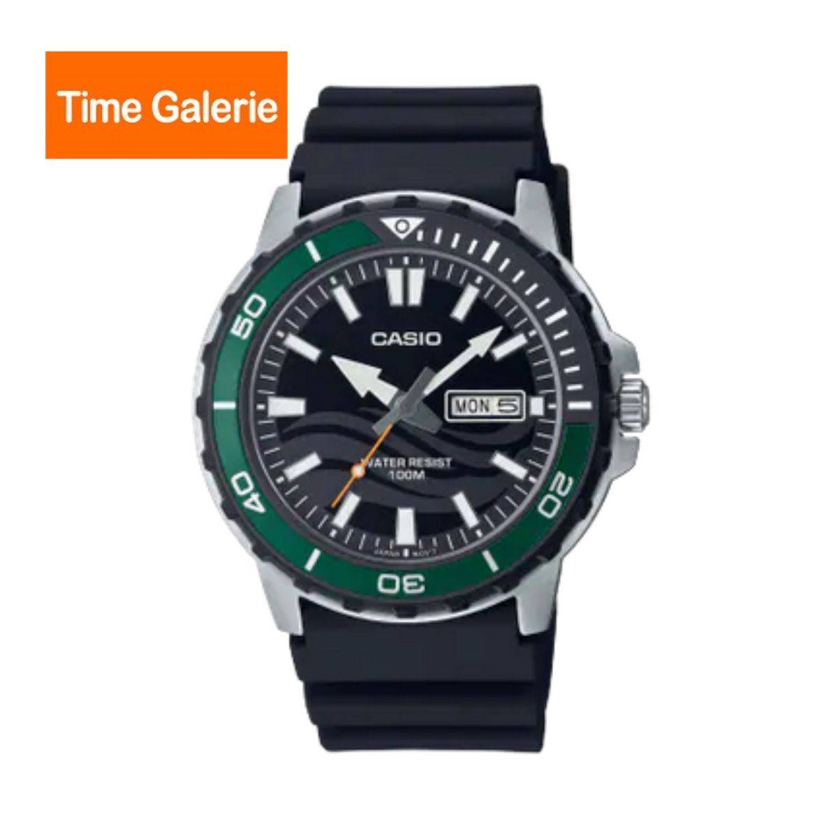 Casio General MTD-125-1AV Black Resin Band Men Watch