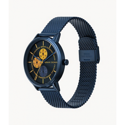 Armani Exchange Multifunction Blue Stainless Steel Watch