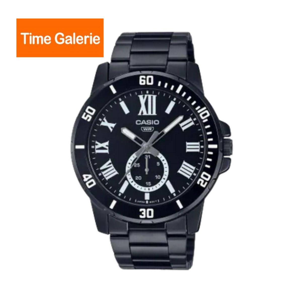 Casio General MTP-VD200B-1B Black Stainless Steel Band Men Watch