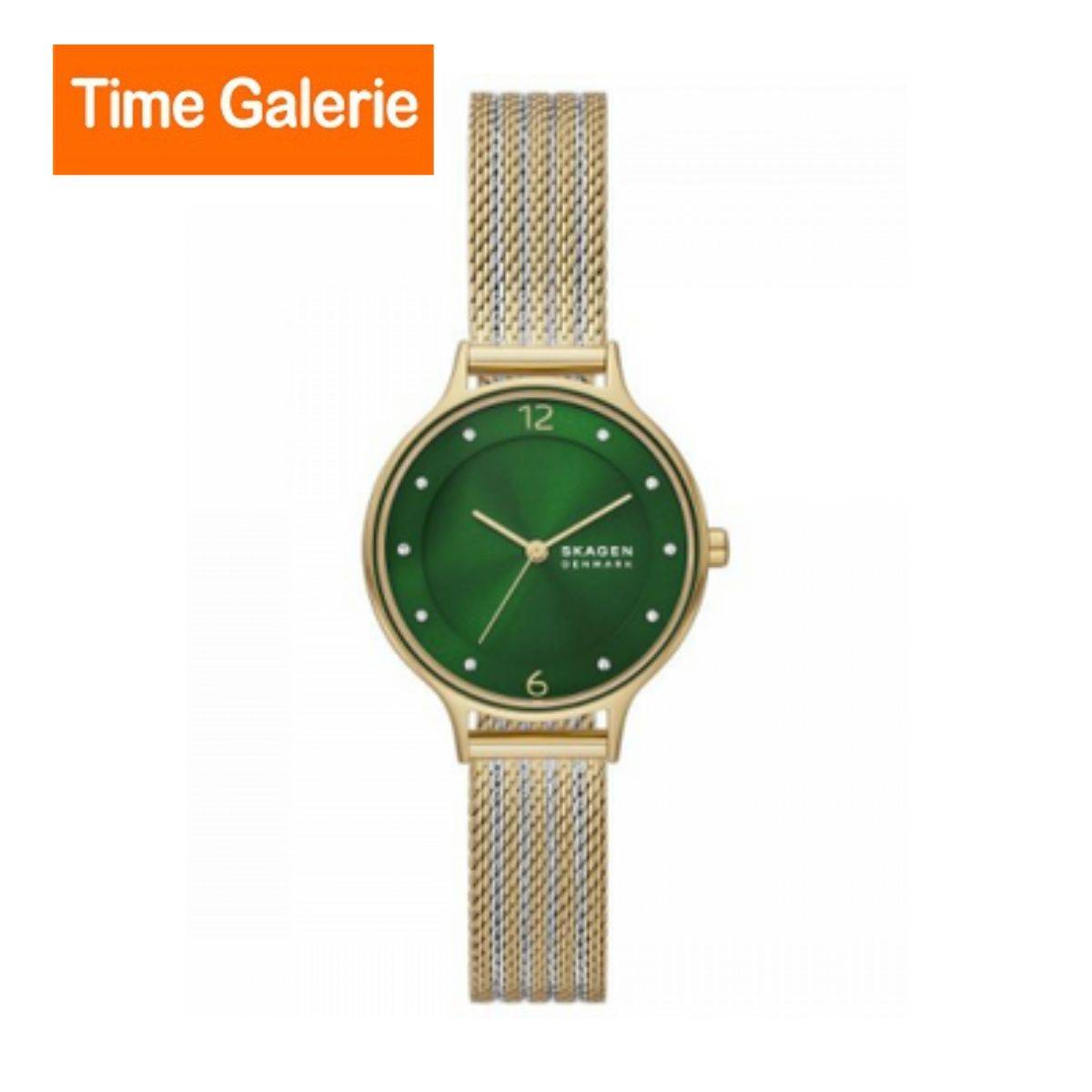 Skagen SKW3063 Anita Lille Three-Hand Two-Tone Stainless Steel Mesh ...