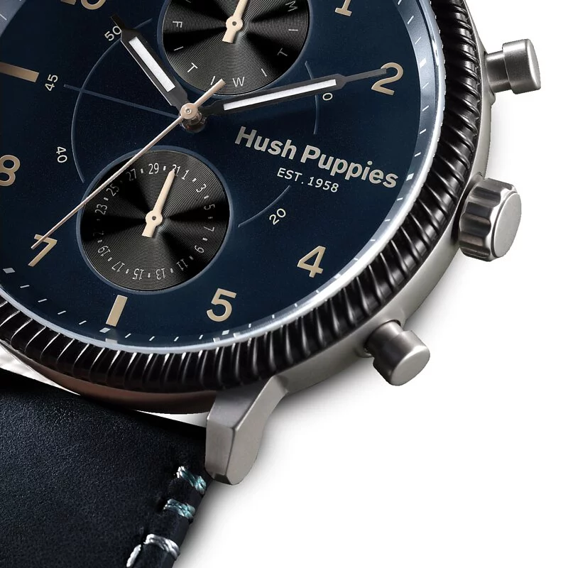 Hush Puppies Signature HP.7156M.2503 Multi-Function Black Leather Band ...