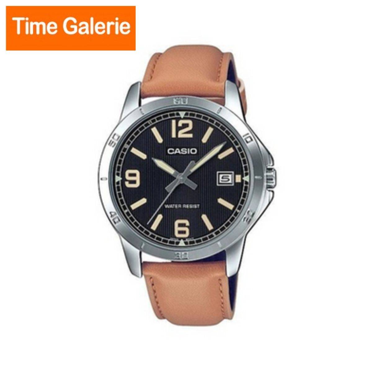 Casio General MTP-V004L-1B2 Brown Leather Band Men Watch