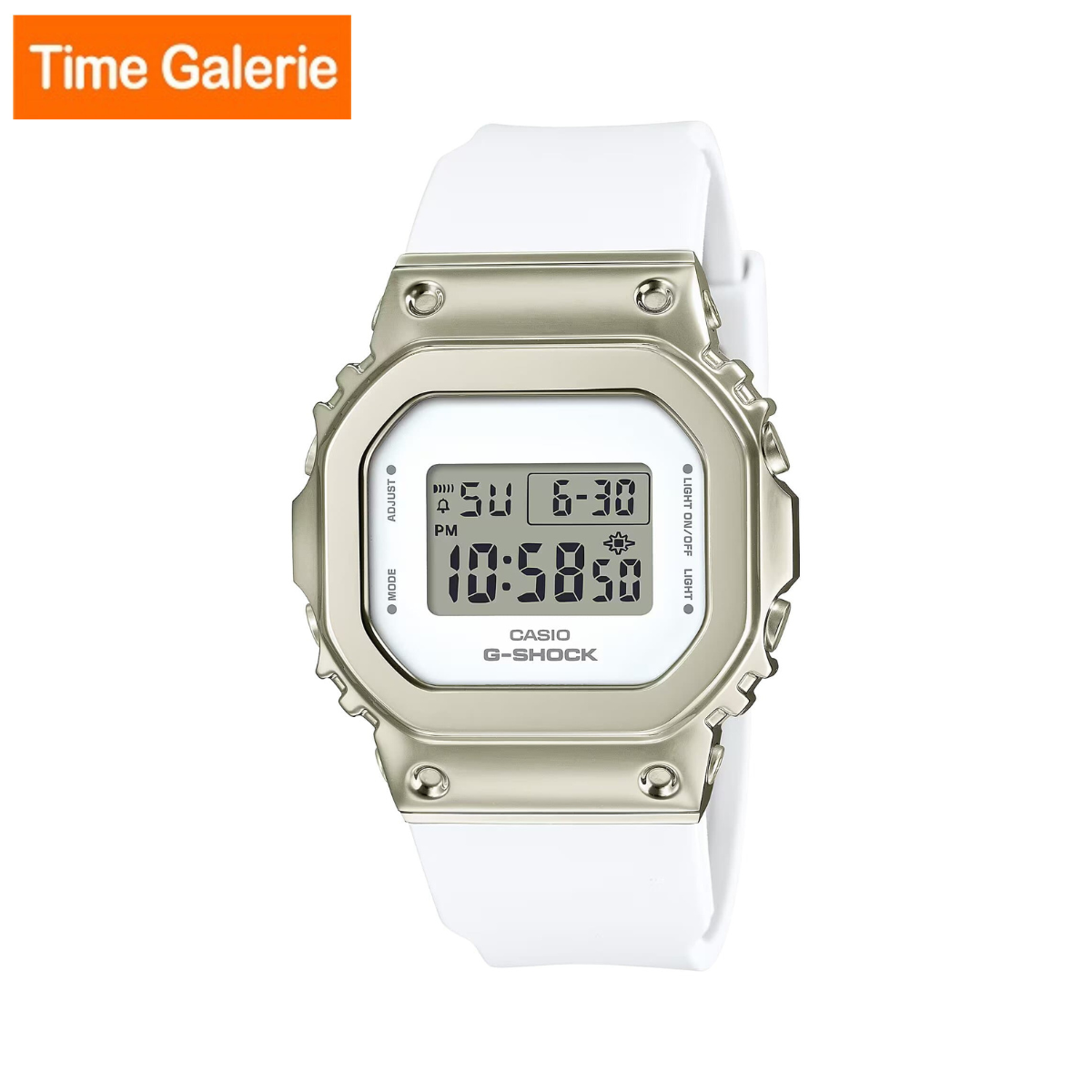 Casio G-Shock GMD-S5600G-7 White Strap with Gold Dial Digital Unisex Watch