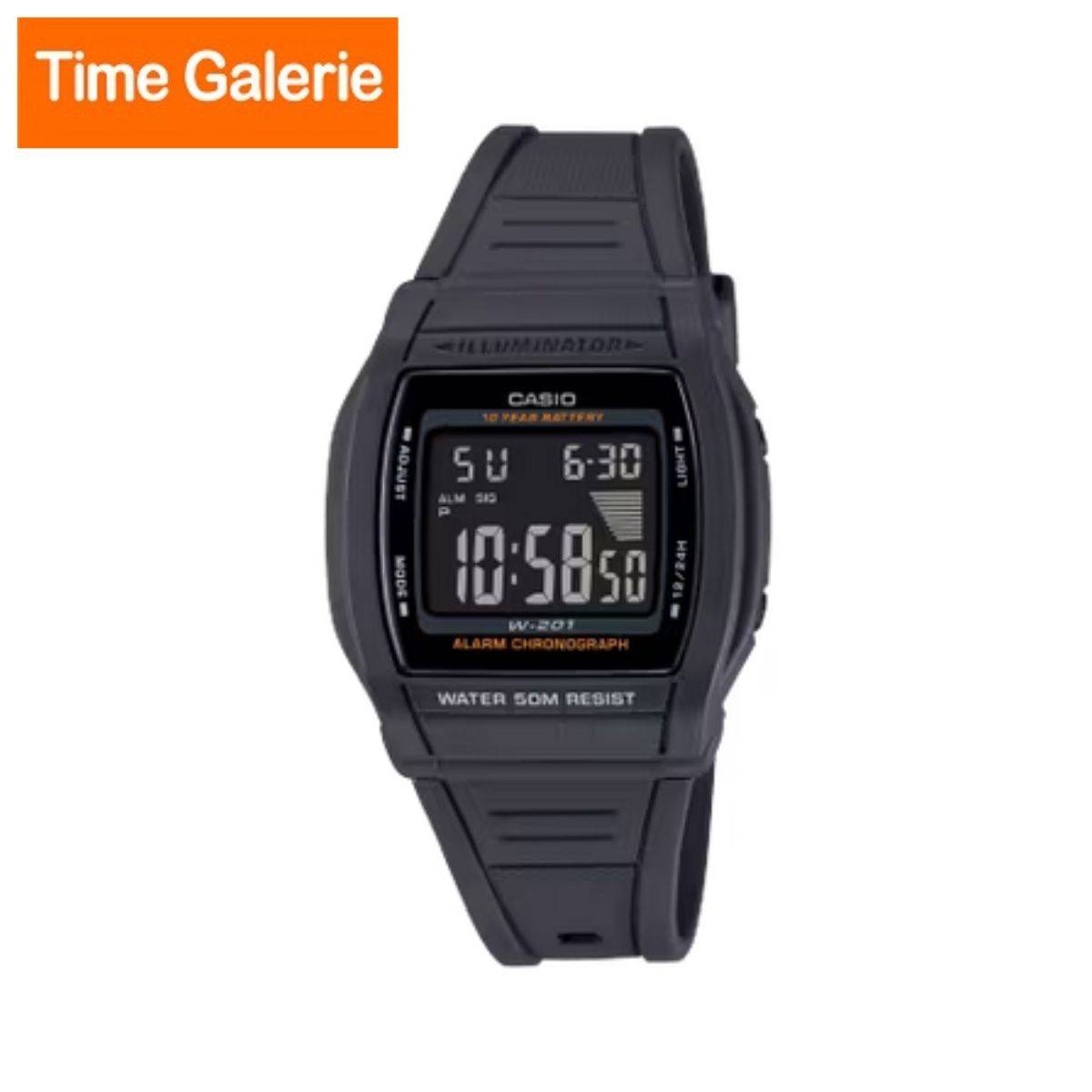 Casio General W-201-1BV Black Resin Band Men Watch