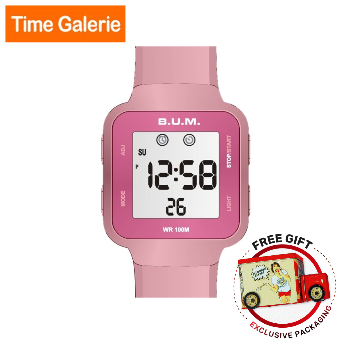 BUM Women BUMWBM06207S Pink Strap Digital Watch