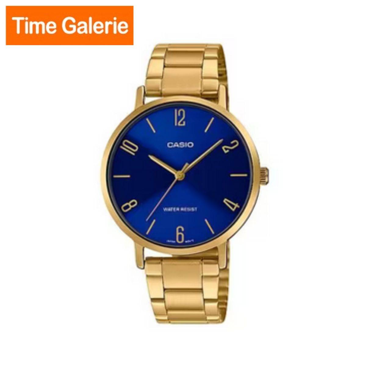Casio General LTP-VT01G-2B Gold Stainless Steel with Blue Dial Analog ...