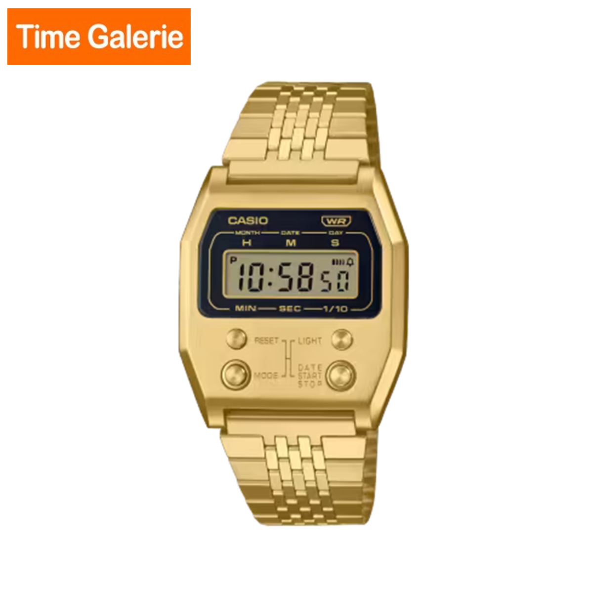 Casio Vintage A1100G-5DF Full Gold Stainless Steel Strap Digital Men Watch