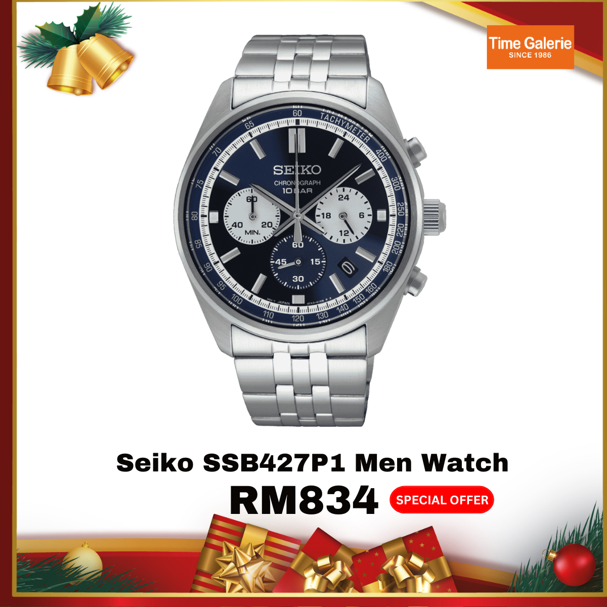 Seiko SSB427P1 Chronograph Conceptual Blue Dial Analog Men Watch