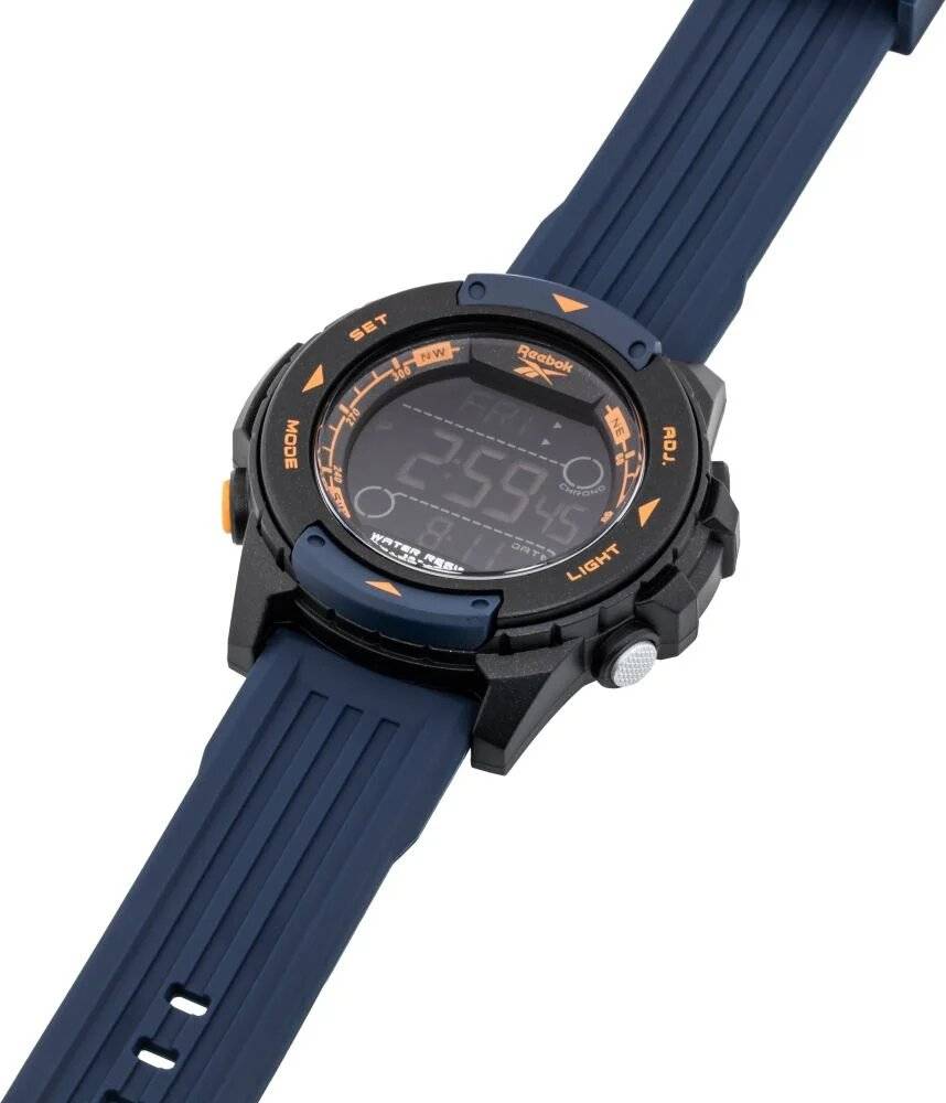 Reebok Consign Design RV-BRK-G9-PBIN-BO Blue Silicone Strap Digital Men ...