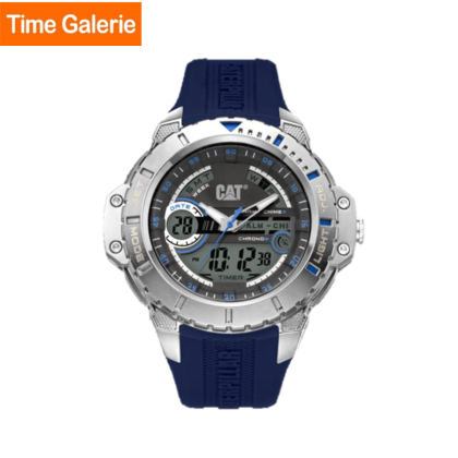 Caterpillar ANADIGIT MA-145-26-136 Blue Dial Black Rubber Strap Analog ...