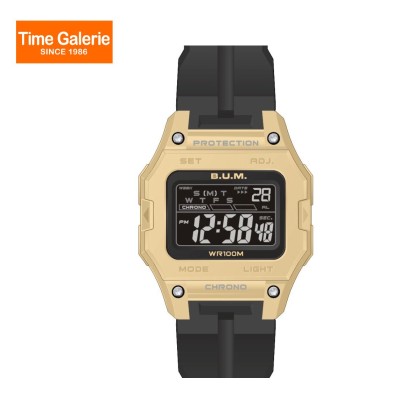 BUM Men BUMWBM03003A Digital Sports Black Rubber Strap Watch