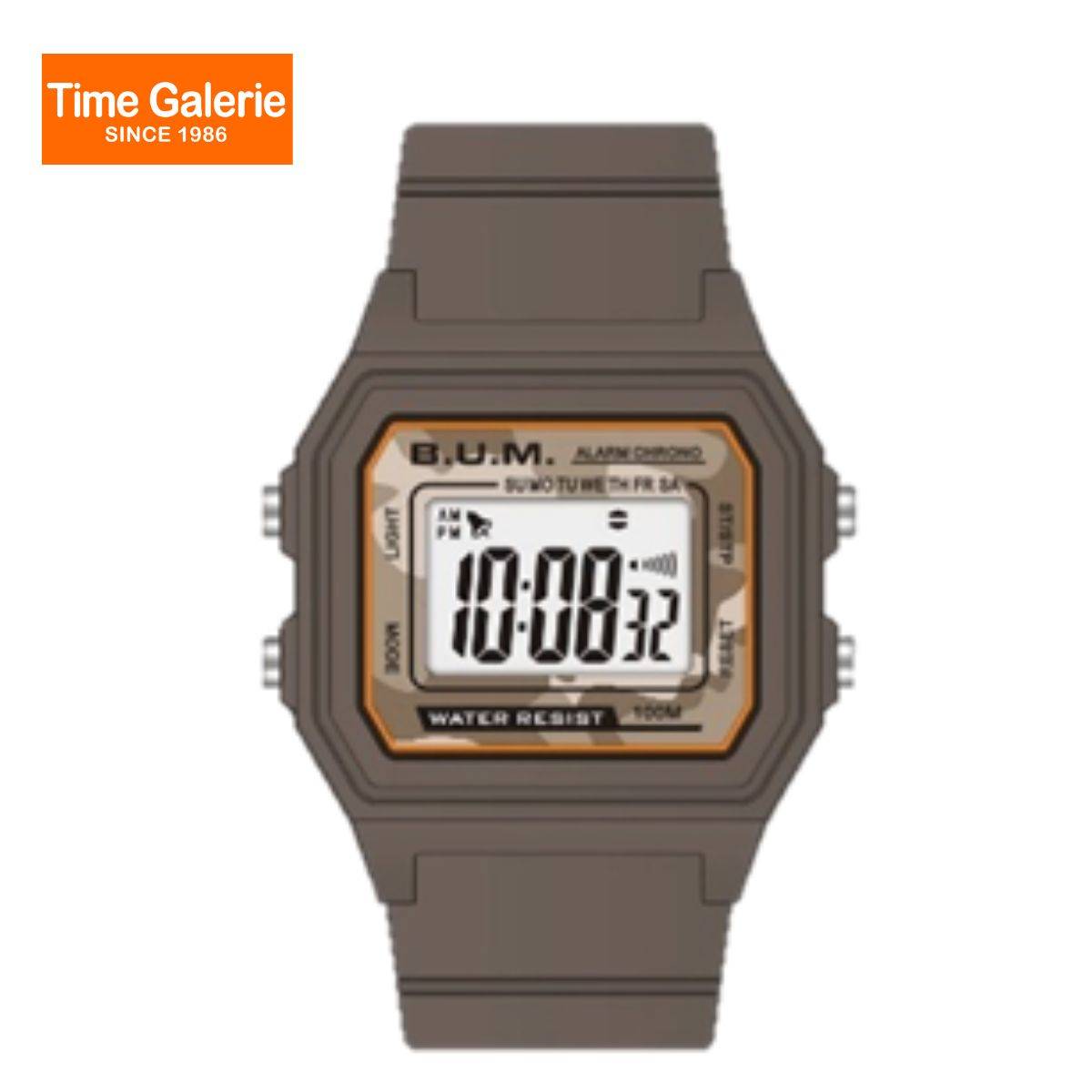 BUM Unisex BUMWBM04009 Digital Sports Brown Strap Watch