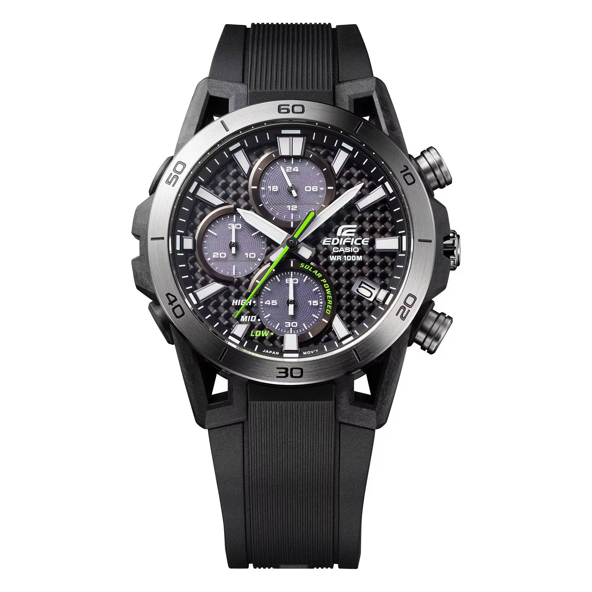 Casio Edifice EQS-960PB-1AV SOSPENSIONE Carbon Fiber Dial Chronograph ...