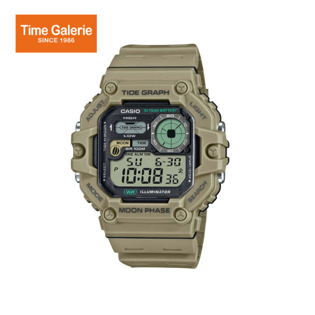 Casio Men's Digital Watch WS-1700H-5AVDF Army Green Resin Strap Sport Watch