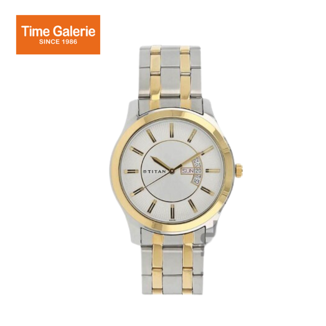 Titan Regalia 1627BM01 White Dial Stainless Steel Quartz Men's Watch