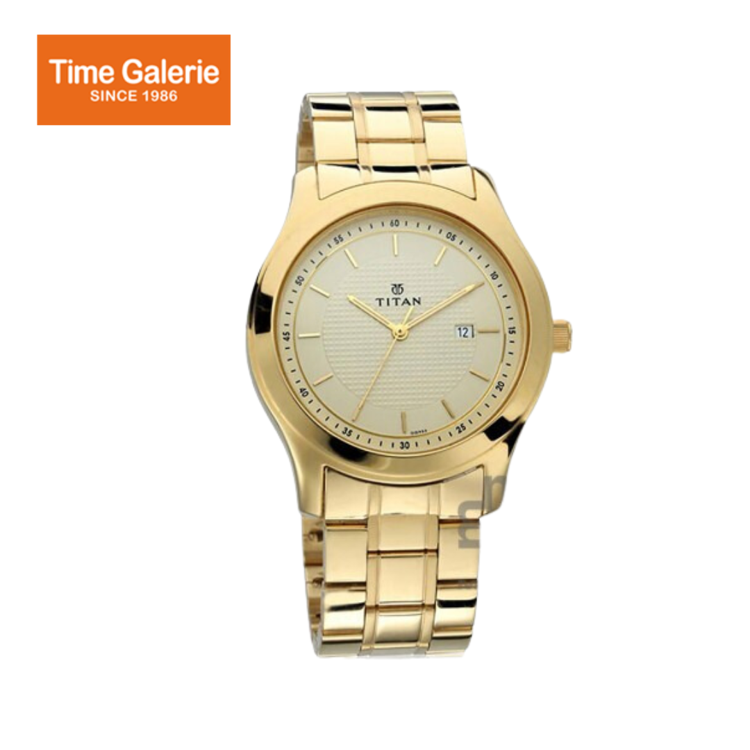 Titan Regalia 1627YM04 Champagne Dial Stainless Steel Quartz Men's Watch