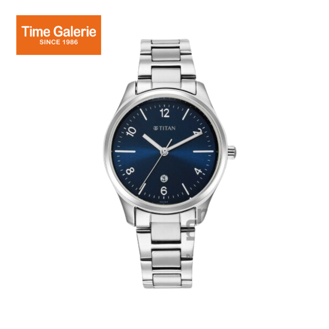 Titan Trendsetters 2639SM07 Blue Dial Stainless Steel Strap Quartz ...