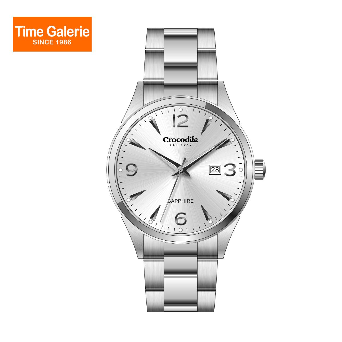 Crocodile CRDW8062.118 Silver Stainless Steel Strap Silver Dial Men Watch
