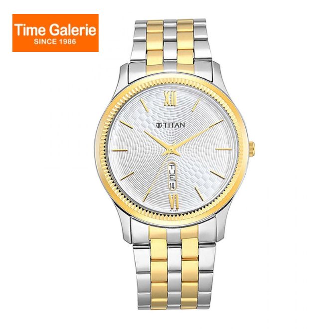 Titan Karishma 1824BM02 White Dial Metal Strap Quartz Men Watch