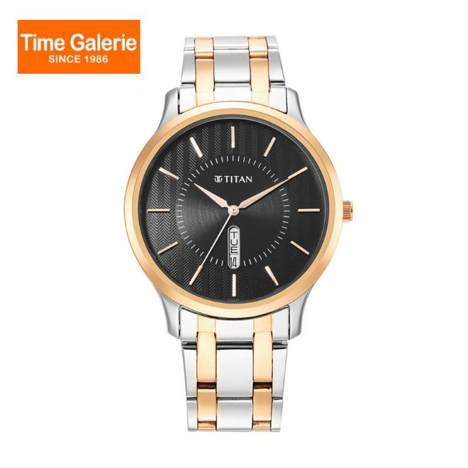 Titan Karishma 1825KM02 Black Dial Stainless Steel Strap Quartz Men Watch