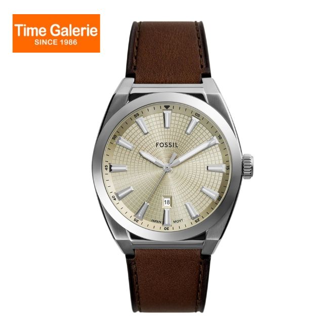 Fossil FS6071 Everett Three-Hand Date Brown Leather Men Watch