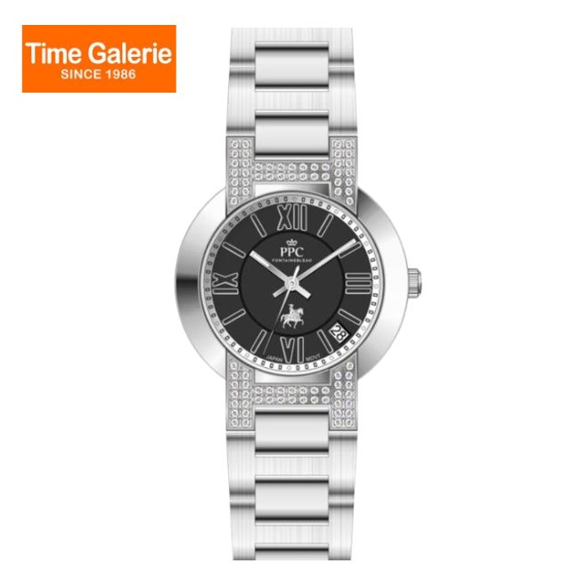 Paris Polo Club PPC-EC08-SL-BK Black Dial Stainless Steel Women Watch