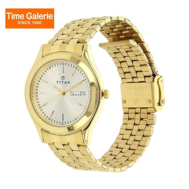 Titan Quartz 1648YM04 Silver Dial Stainless Steel Strap Quartz Men's Watch