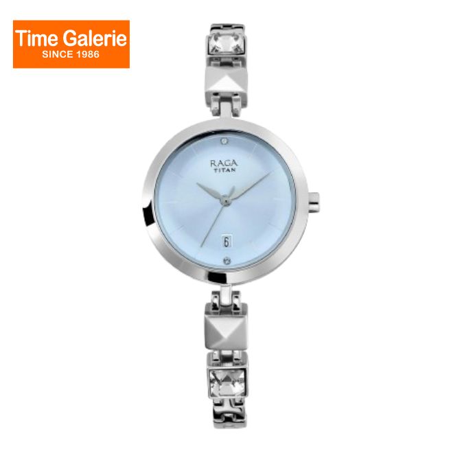 Titan Raga Viva 2606SM01 Blue Dial Metal Strap Quartz Women's Watch