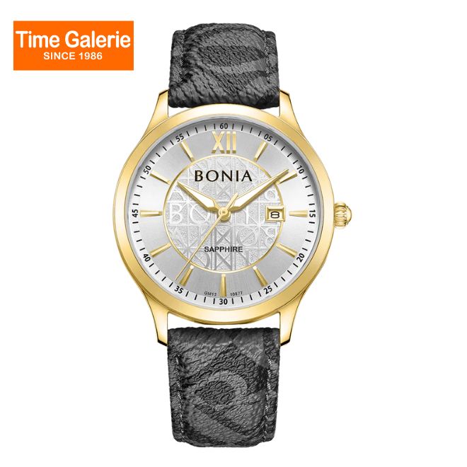 Bonia Classic BNB10877-1213 Black Leather Strap Men Watch