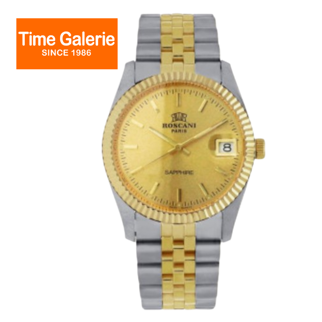 ROSCANI ROSW489742 Gold Dial Stainless Steel Strap Analog Men Watch