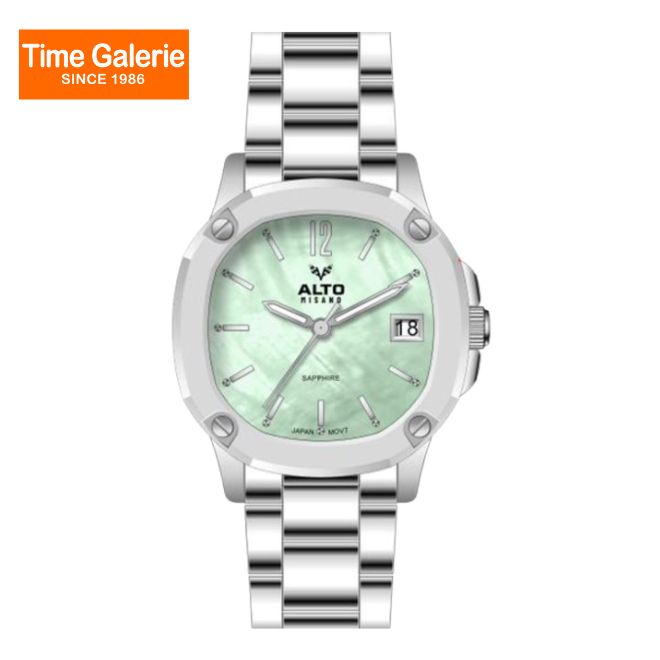 Alto ALT-EF01-SL-GN Date Function Green Dial Color Stainless Steel ...