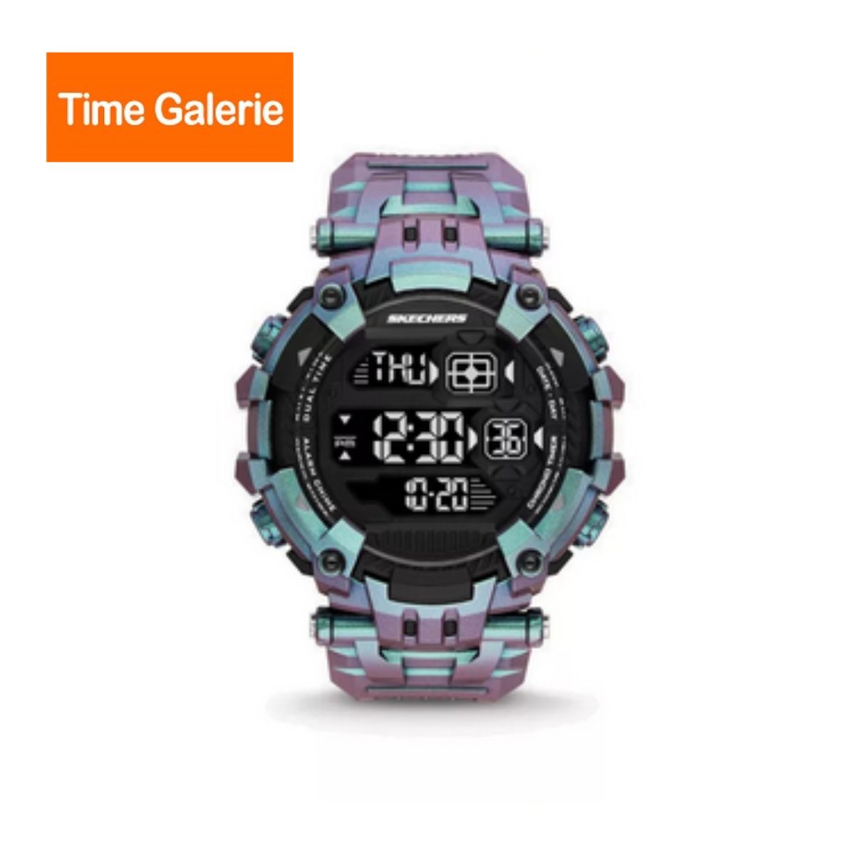 Skechers Pincay Men's SR1145 54mm Iridescent Negative Display Digital ...