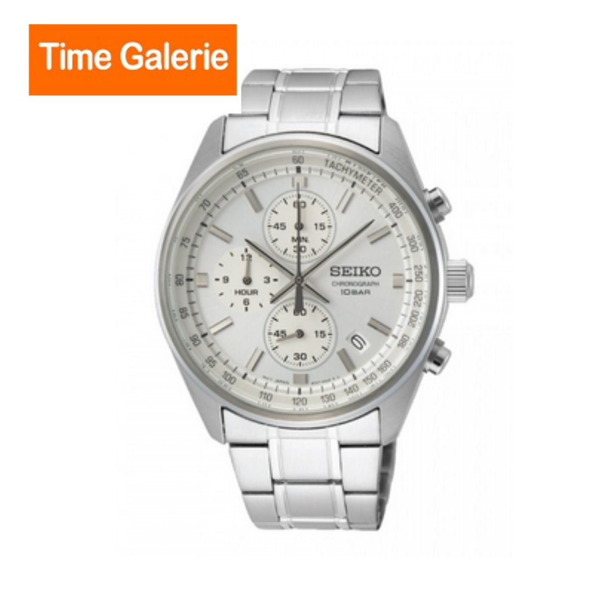 Seiko SSB375P1 Quartz Chronograph Silver Dial Hardlex Crystal Glass ...