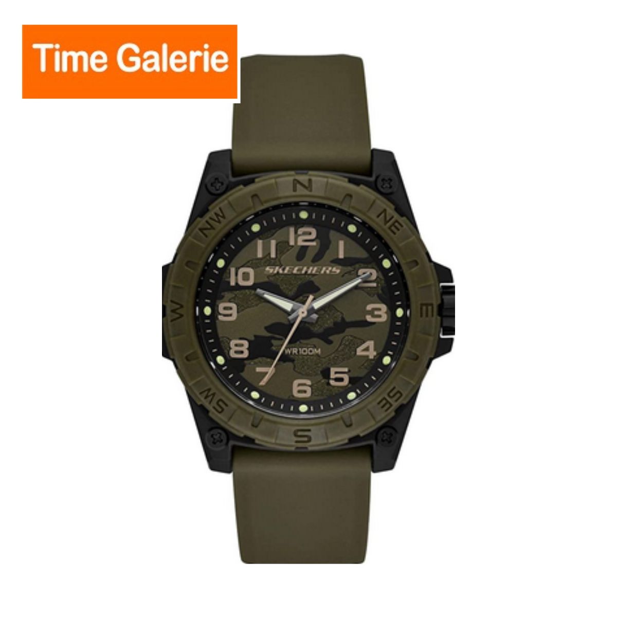 Skechers SR5193 Encino Quartz Analog Army Green Plastic Case & Silicone ...