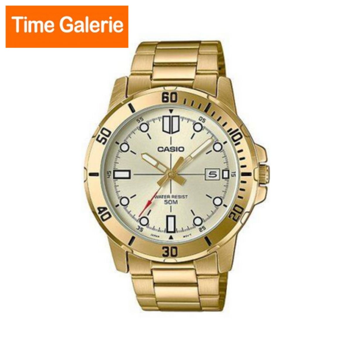 Casio General MTP-VD01G-9EV Men's Enticer Gold Tone Stainless Steel ...