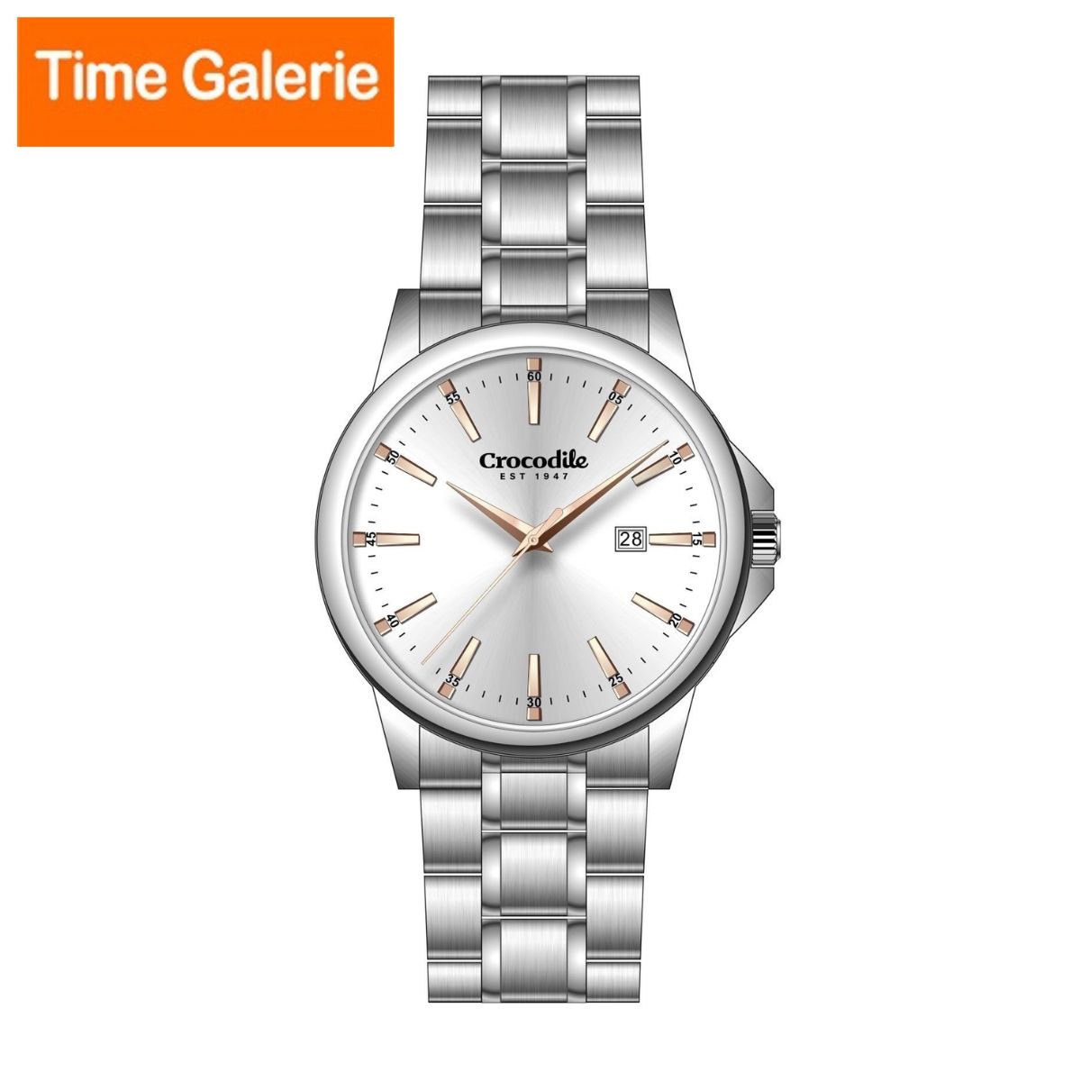 Crocodile CRDW6842.118 Stainless Steel Strap with White DIal Analog Men ...