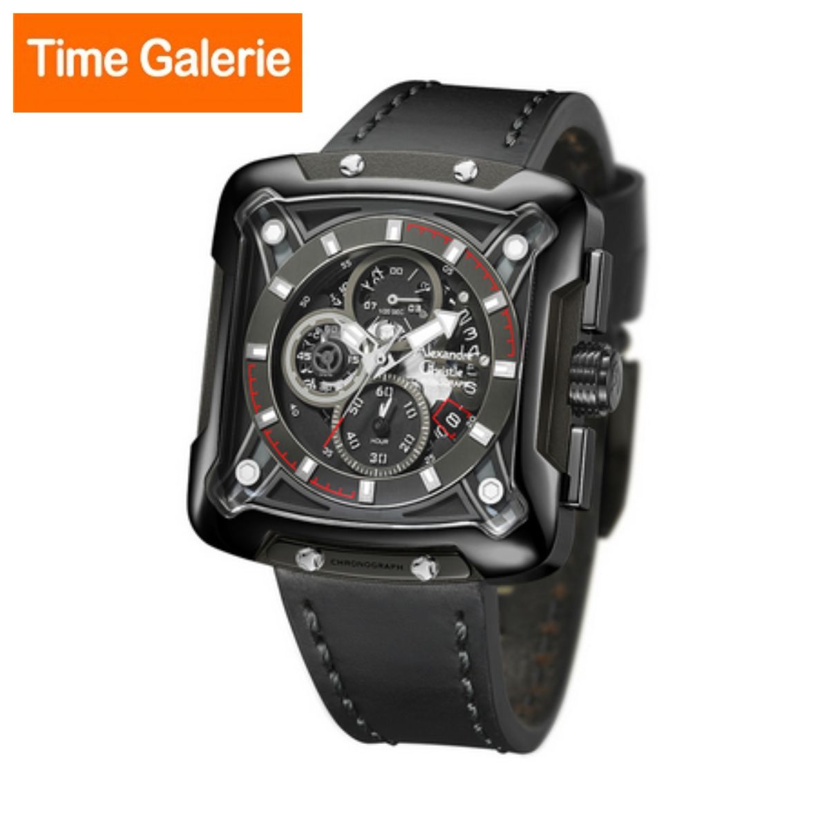 Alexandre Christie ALCW3030MCLIPBA Chronograph Black Dial with Black ...