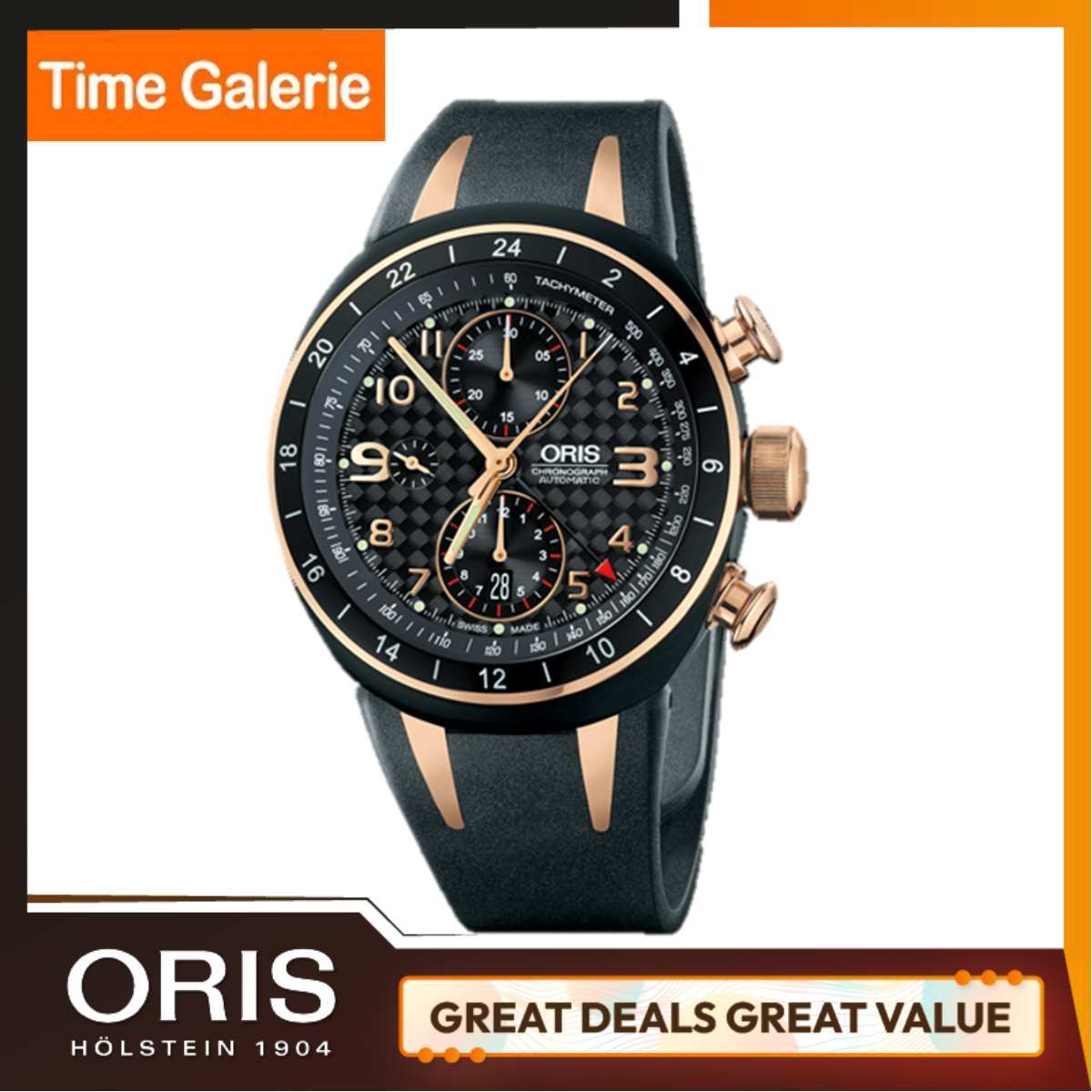 Oris Williams TT3 Chronograph Black Stainless Strap Automatic Women ...